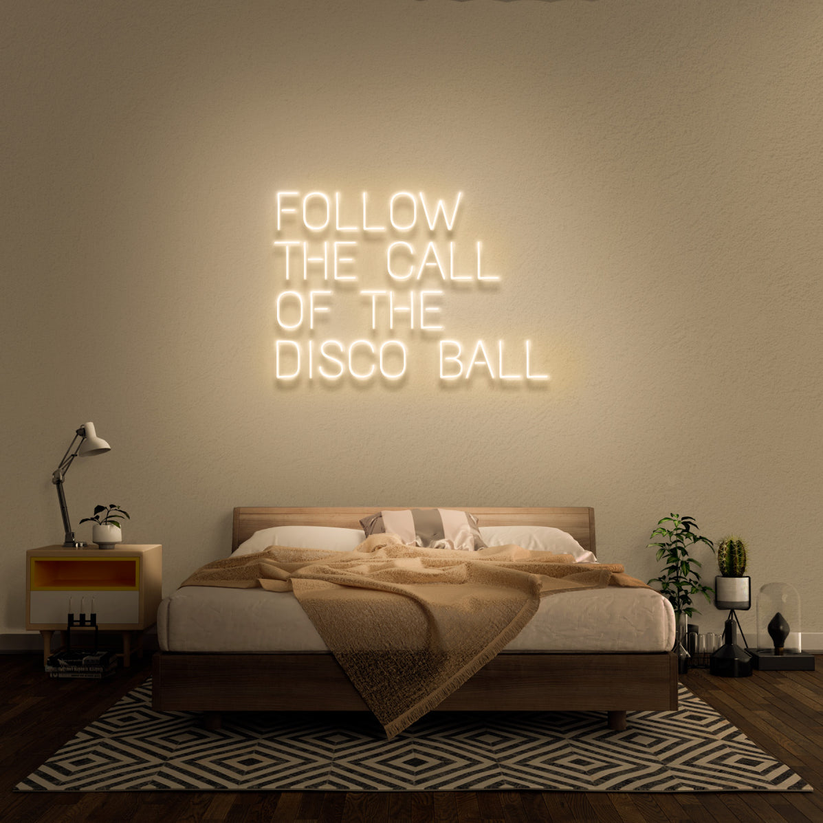 'Follow The Call Of The Disco Ball' Neon Sign — The Neon Sign Co